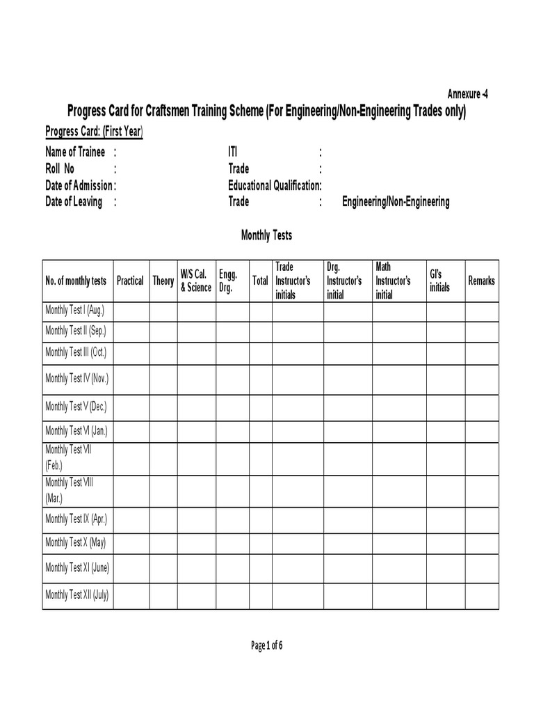 Progress Card-Annexure 4 | PDF | Learning