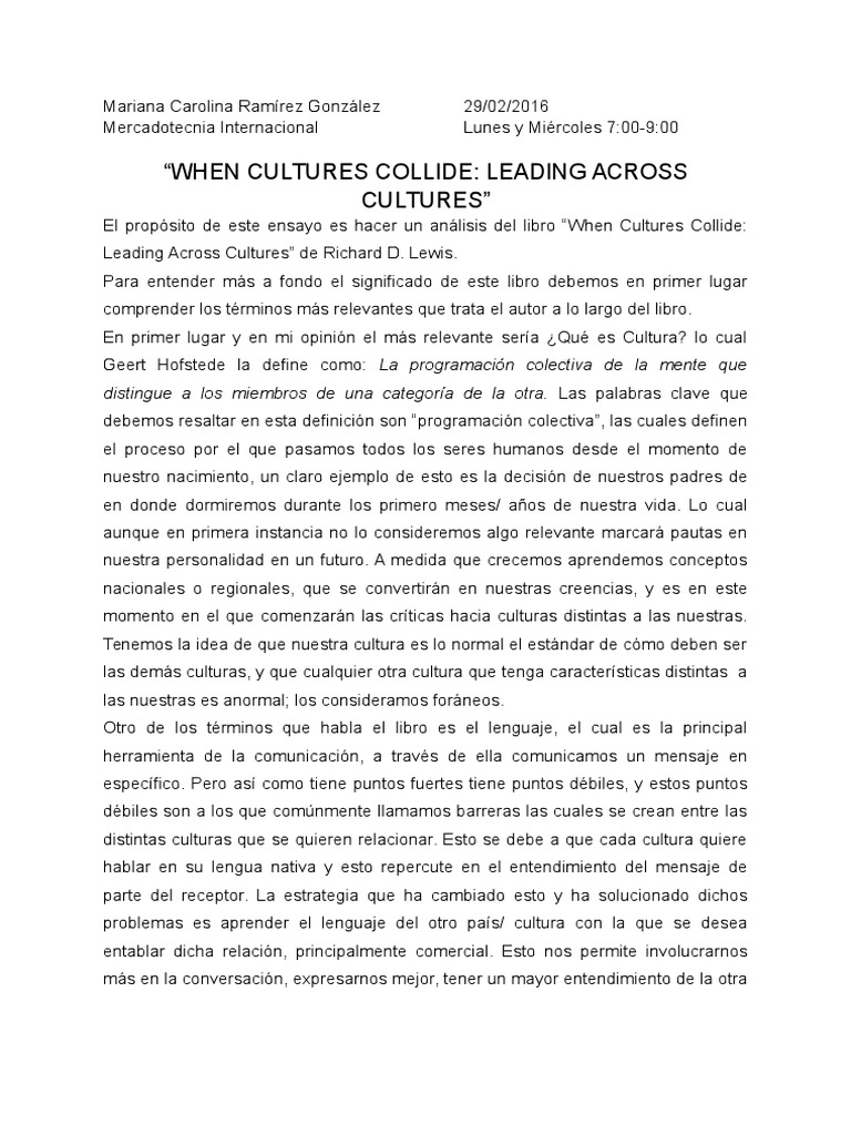 Análisis When Cultures Collide | PDF | Marketing | Epistemología