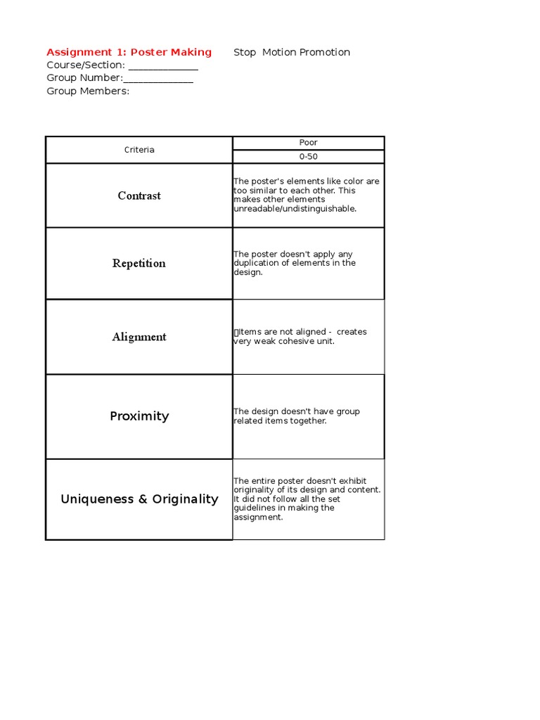 Contrast: Assignment 1: Poster Making | PDF
