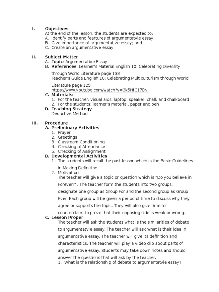Lesson Plan | PDF | Lesson Plan | Essays