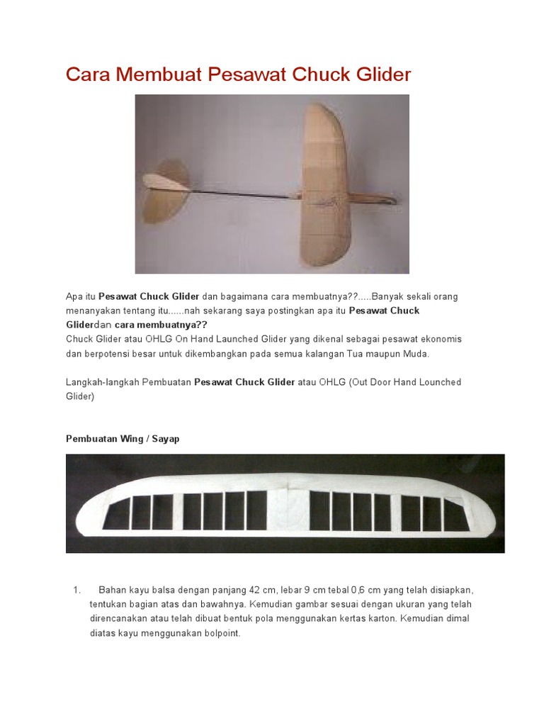 Cara Membuat Pesawat Chuck Glider | PDF