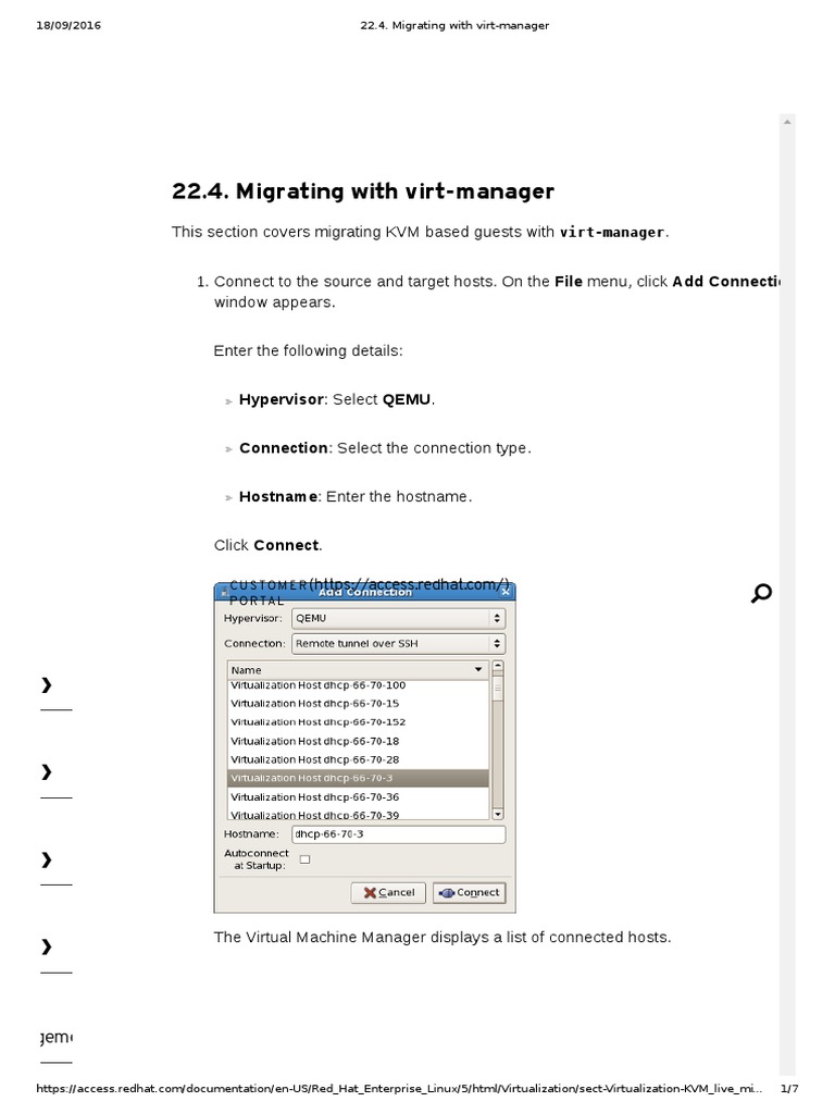 22.4. Migrating With Virt-Manager | PDF | Computer Networking | Computer Architecture