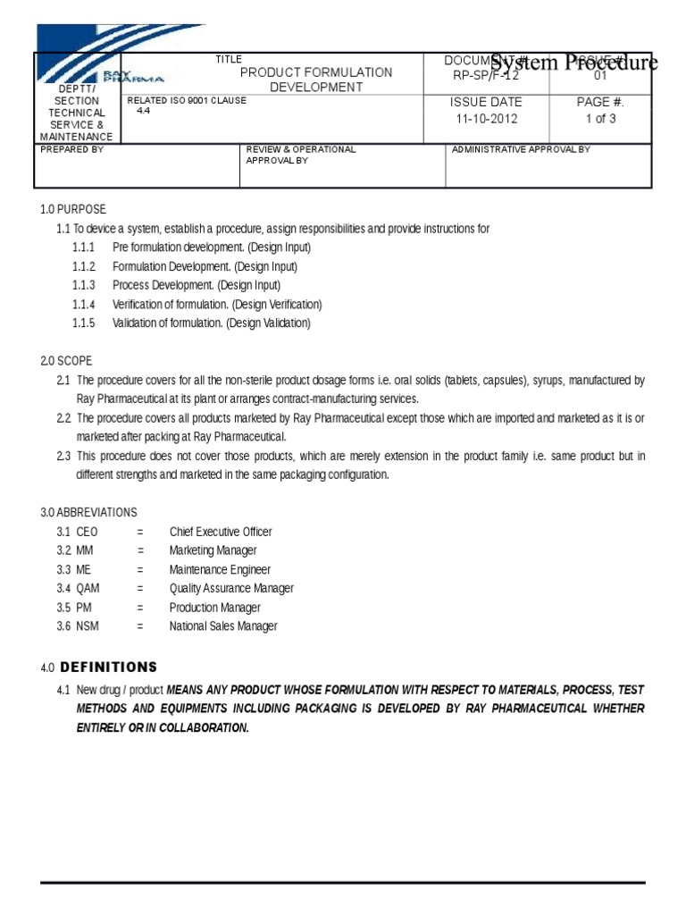 Product Formulation Development | PDF | Pharmaceutical Formulation ...