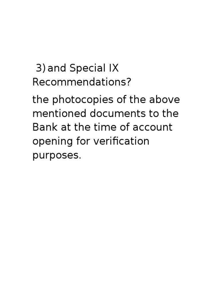 3) and Special IX Recommendations? The Photocopies of The Above ...