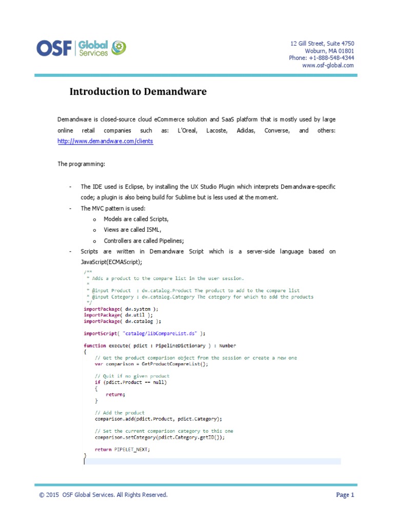 Introduction To Demandware PDF | PDF