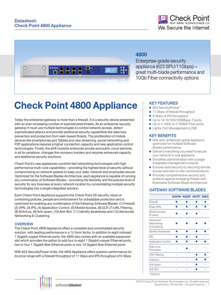 4800 Appliance Datasheet | Online Safety & Privacy | Computer Security