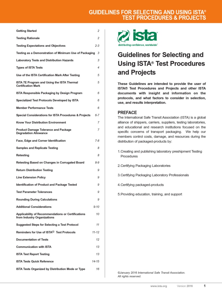 ISTA Guidelines | Download Free PDF | Packaging And Labeling | Simulation