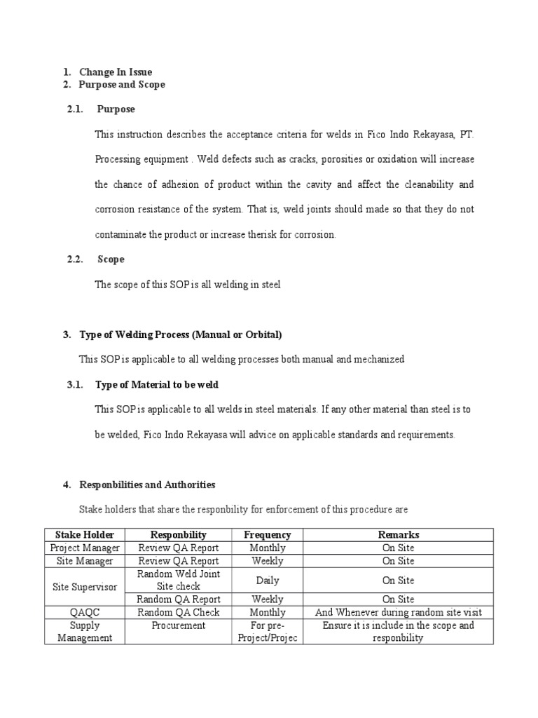 SOP WELDING REVISI.docx | Nondestructive Testing | Welding