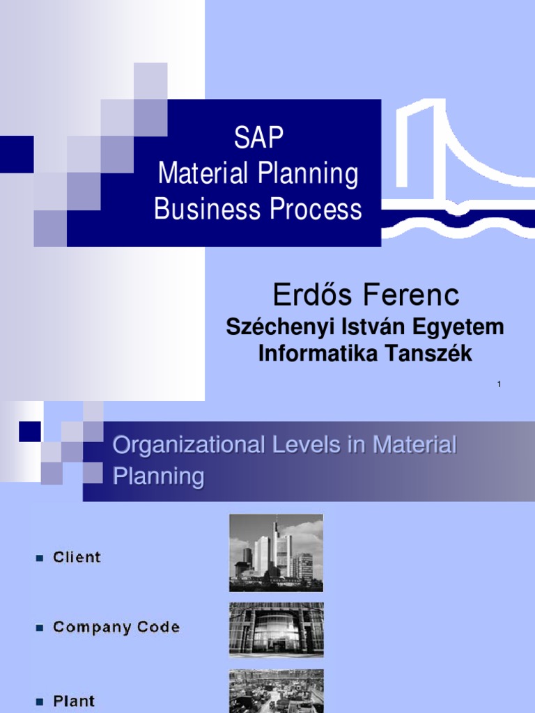 SAP Material Planning Business Process: Erdős Ferenc | PDF