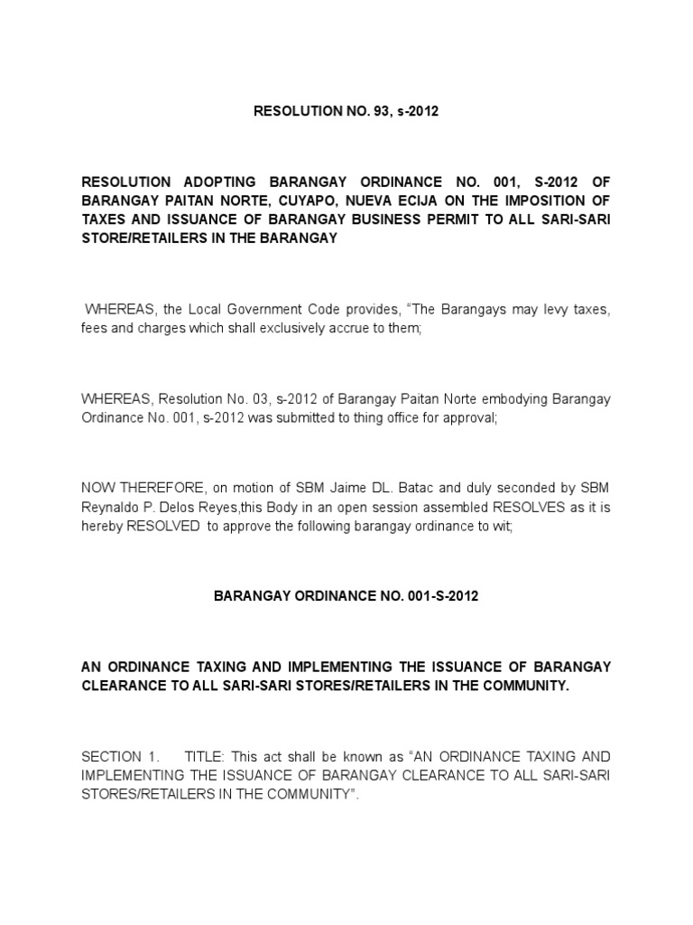 Ordinance.docx | Taxes | Fee