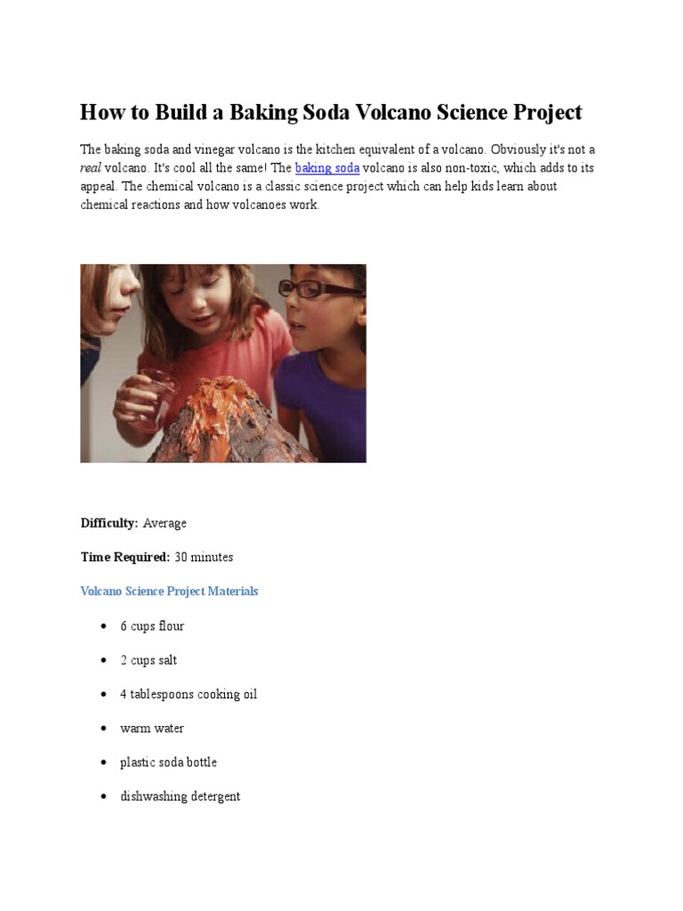 How To Build A Volcano Science Project | PDF | Volcano | Sodium Bicarbonate