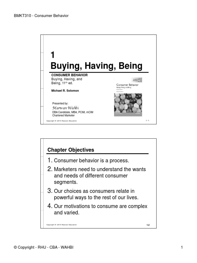 BMKT310 Ch.01 Slides Handout PDF | PDF | Consumer Behaviour | Behavior