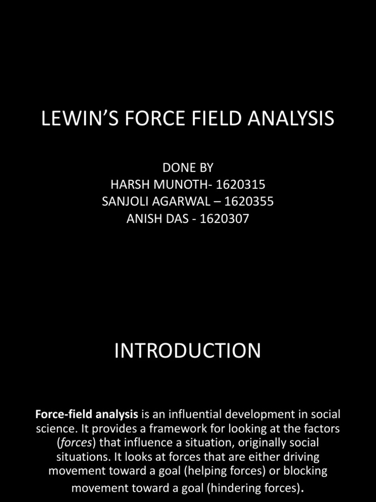 Lewin's Force Field Analysis Explained | PDF | Force Field (Chemistry ...