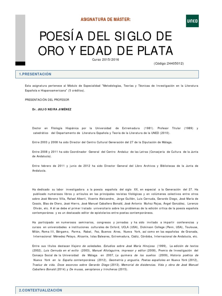 Guía Poesía Del Siglo de Oro y Edad de Plata PDF | PDF | Poesía ... Guía Poesía Del Siglo de Oro y Edad de Plata PDF | PDF | Poesía ...