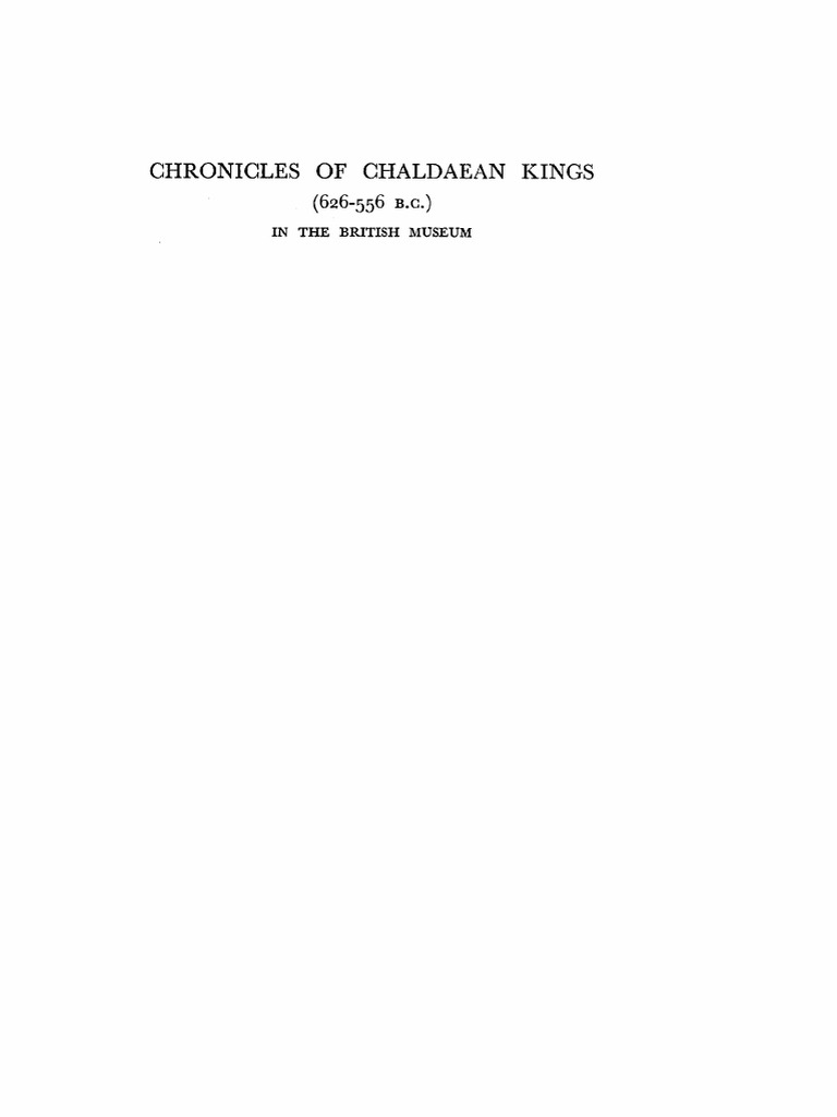 Chronicles of Chaldean Kings 625 - 556 BC | PDF | Babylonia | Assyria