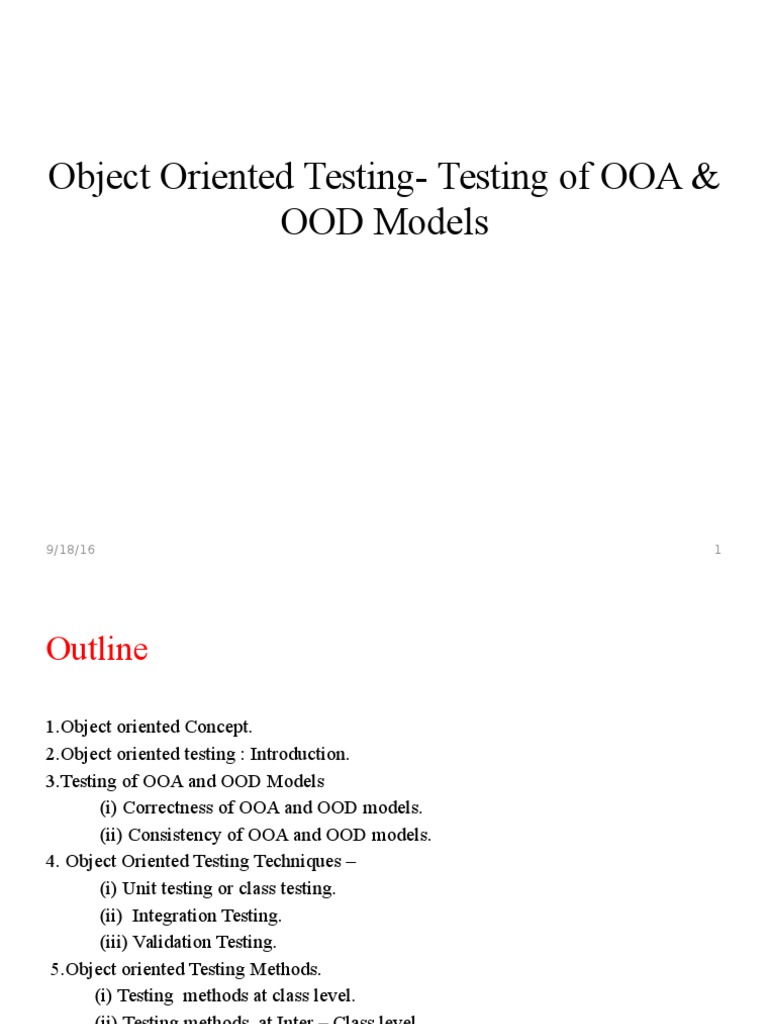 Object Oriented Testing Pdf Use Case Object Computer Science