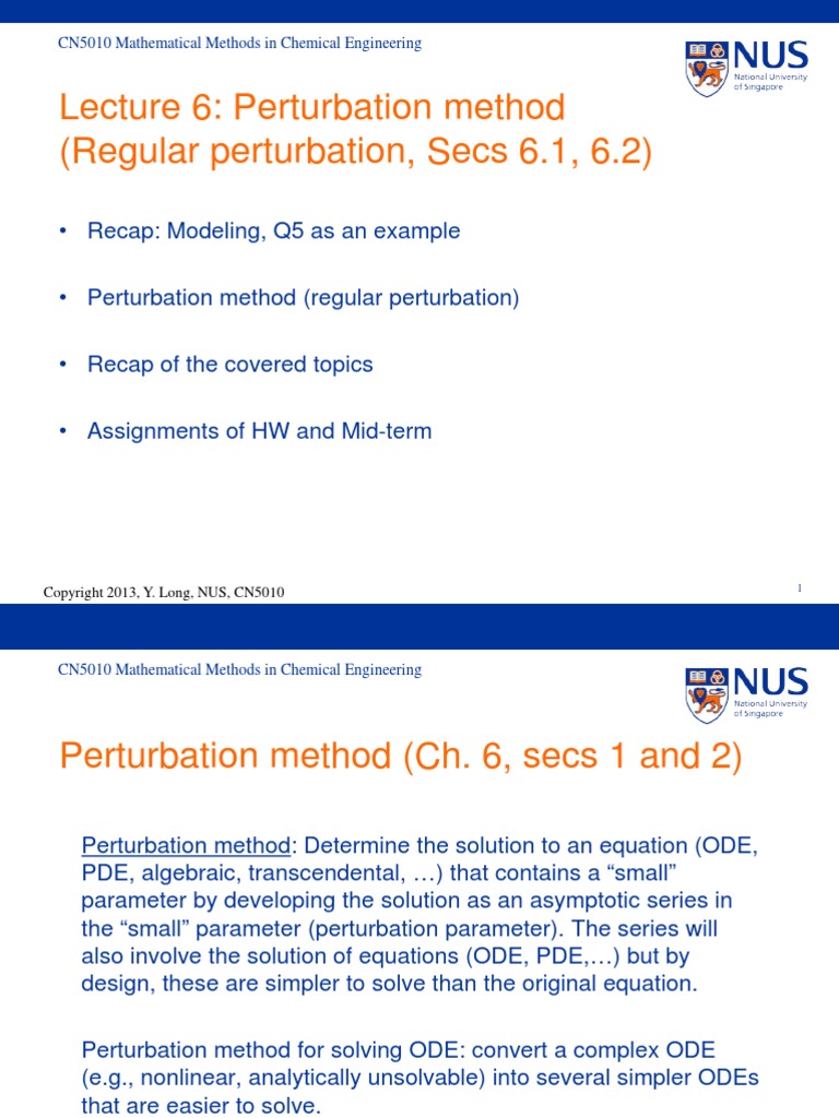 CN5010 Wk6 Perturbation 2016 | PDF | Perturbation Theory | Asymptotic ...