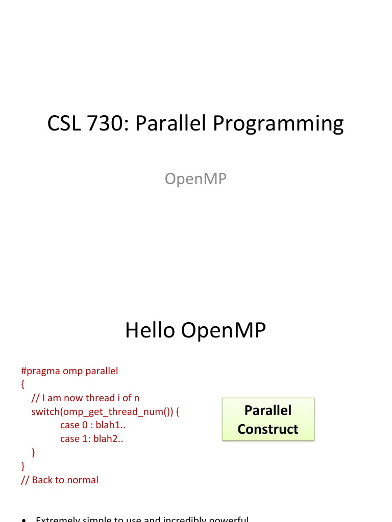 OpenMP Parallel Programming Guide | PDF | Concurrency (Computer Science) | Operating System ...