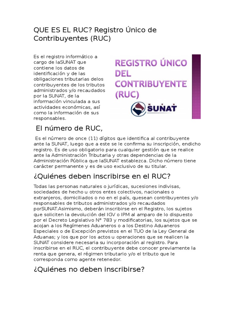 Que Es El Ruc | PDF