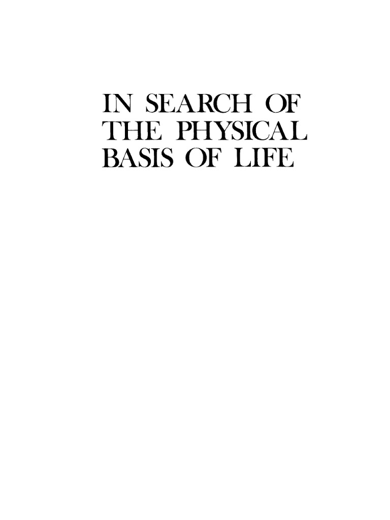 In Search of The Physical Basis of Life-Springer US (Gilbert Ling 1984 ...