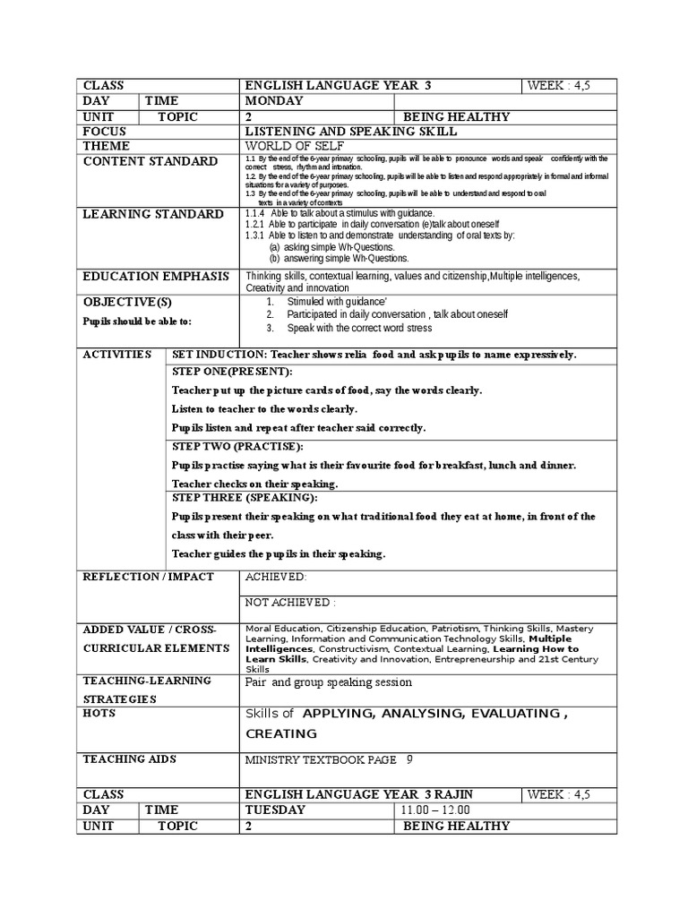 YEAR 3 UNIT 2 lesson plan | Educational Technology | Teachers