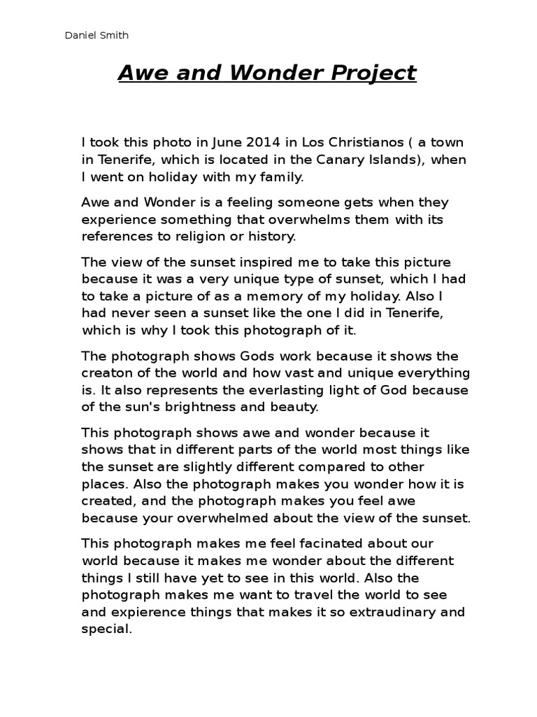 Awe and Wonder Project | PDF | Religion & Spirituality