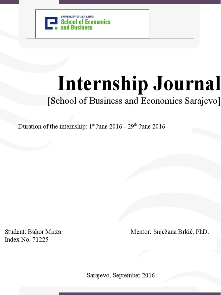 Internship Journal | PDF | Financial Statement | Internship