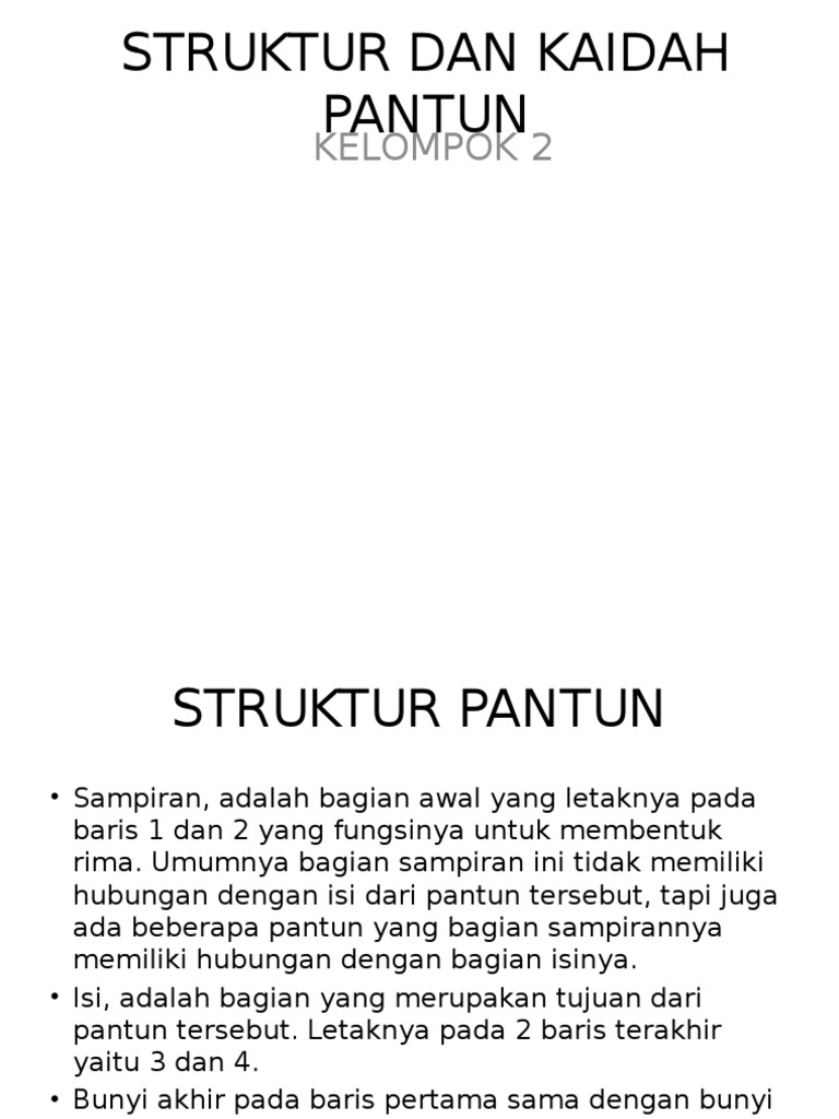 Struktur dan Kaidah Kebahasaan Pantun | PDF