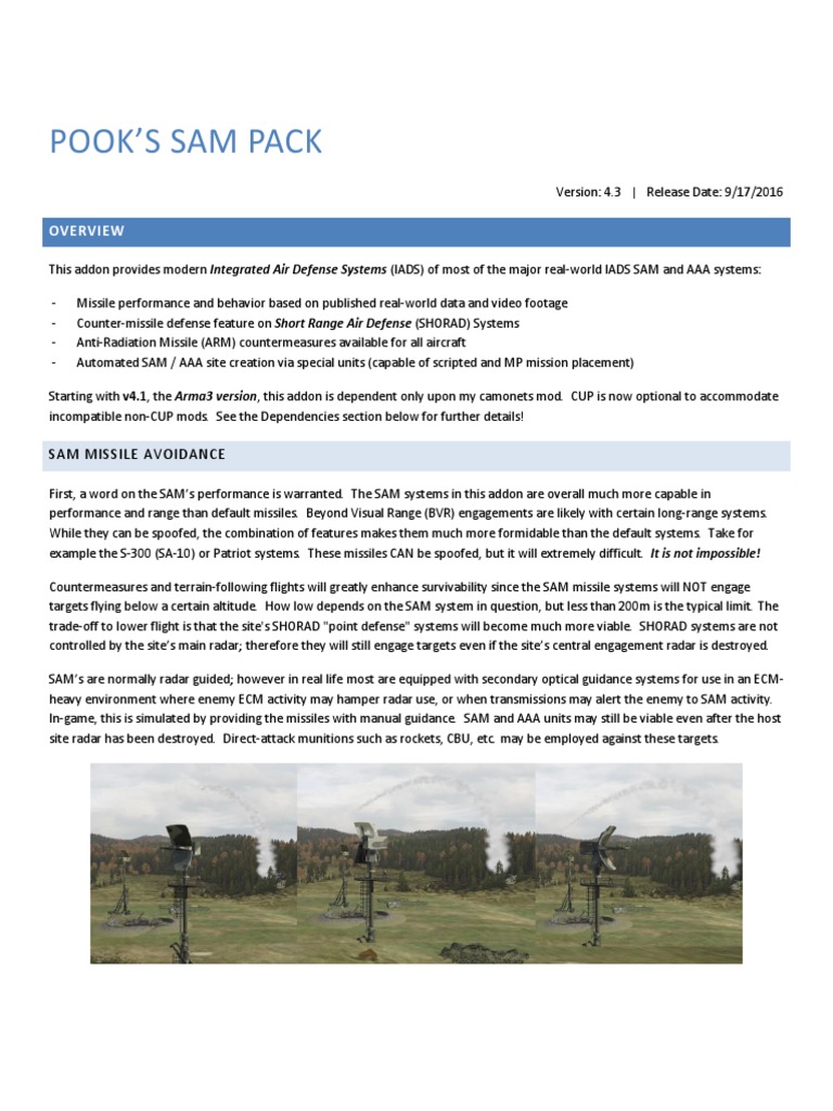 Pook's SAM Pack: Advanced Air Defense Addon | PDF | Anti Aircraft ...