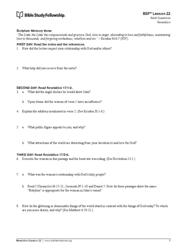 BSF Lessson 22 | PDF | Revelation | The Beast (Revelation)
