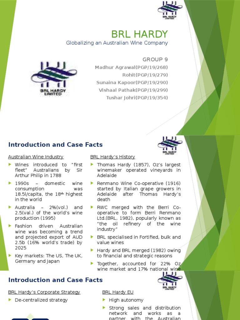 BRL Hardy: Globalizing An Australian Wine Company | PDF | Brand | Business