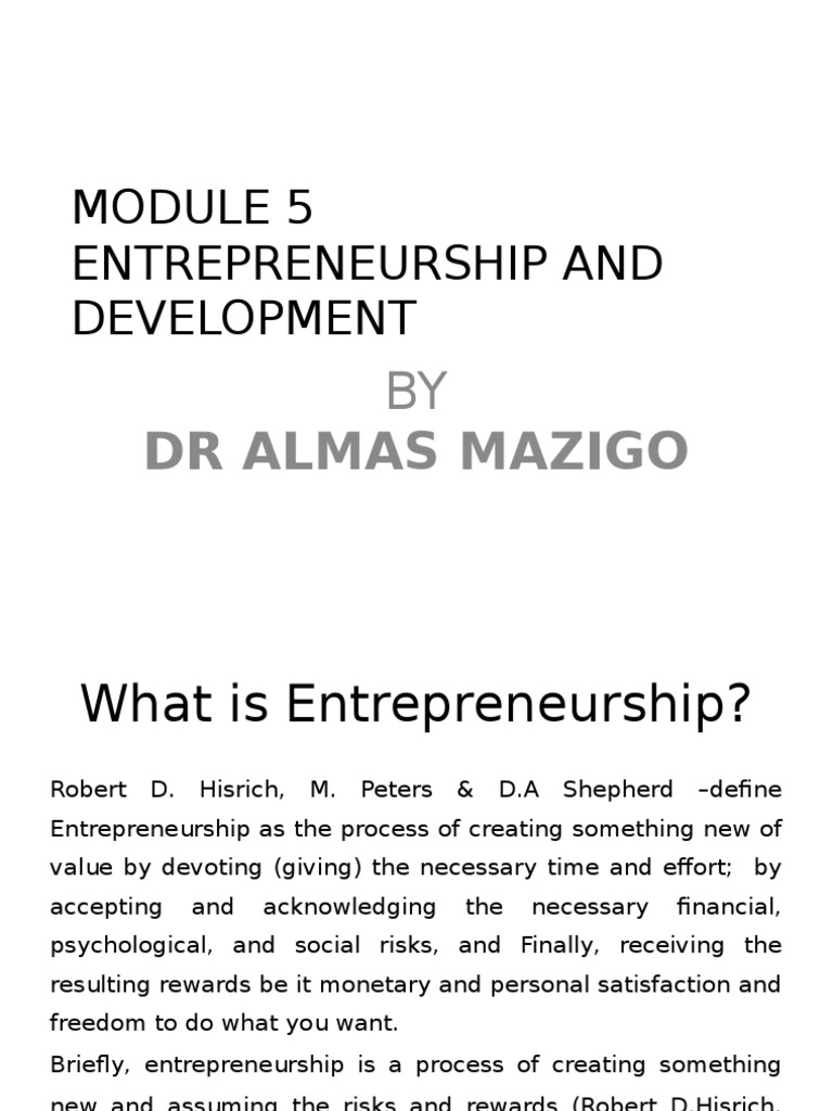 DS - Module 5 - Entrepreneurship | PDF | Entrepreneurship | Innovation