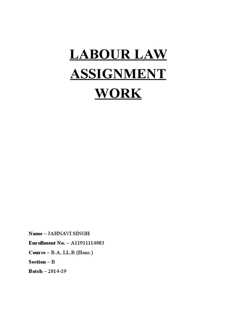 LABOUR LAW Assignment Work | PDF | Trade Union | Collective Bargaining