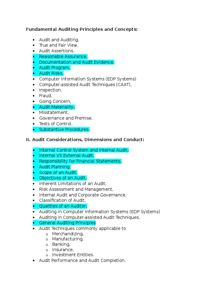 Fundamental Auditing Principles and Concepts | PDF