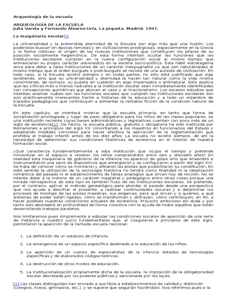 Arqueología de La Escuela | PDF | Conocimiento | Institución