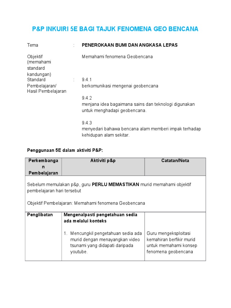 Contoh RPH KSSM | PDF
