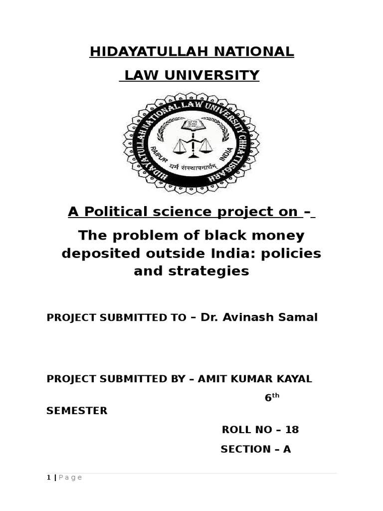 Political Science Project | Download Free PDF | Indian Black Money ...