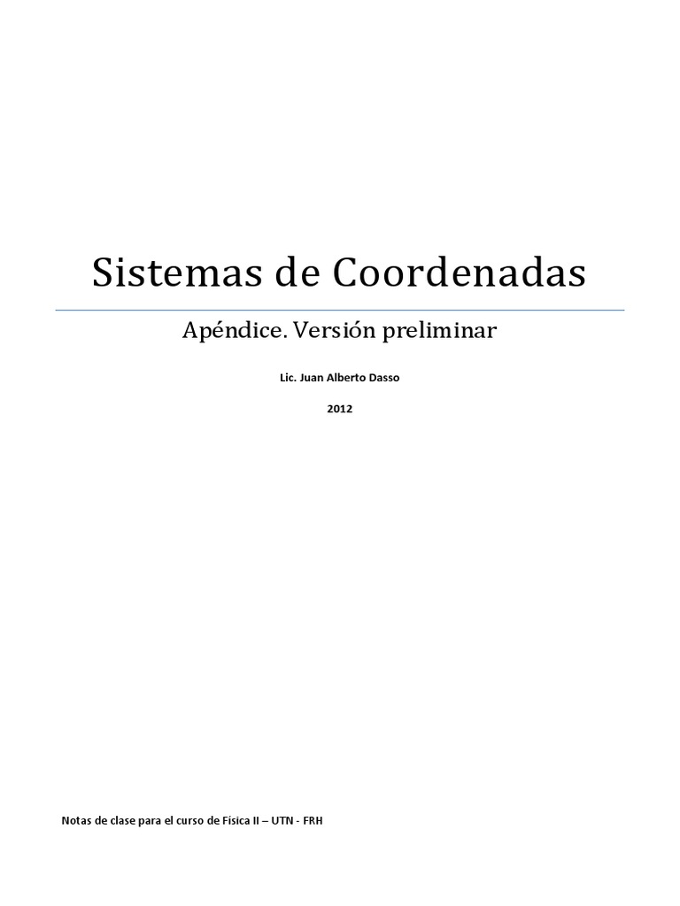 Sistemas de Coodenadas | PDF | Sistema coordinado | Vector Euclidiano