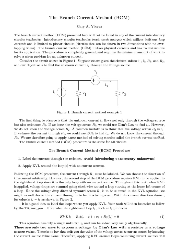 Branch Current Method PDF | PDF | Electrical Network | Force