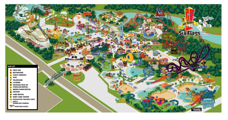 All Six Flags Locations Map