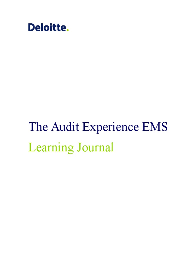 The Audit Experience Learning Journal EMS V16 | PDF | Audit | Risk Assessment