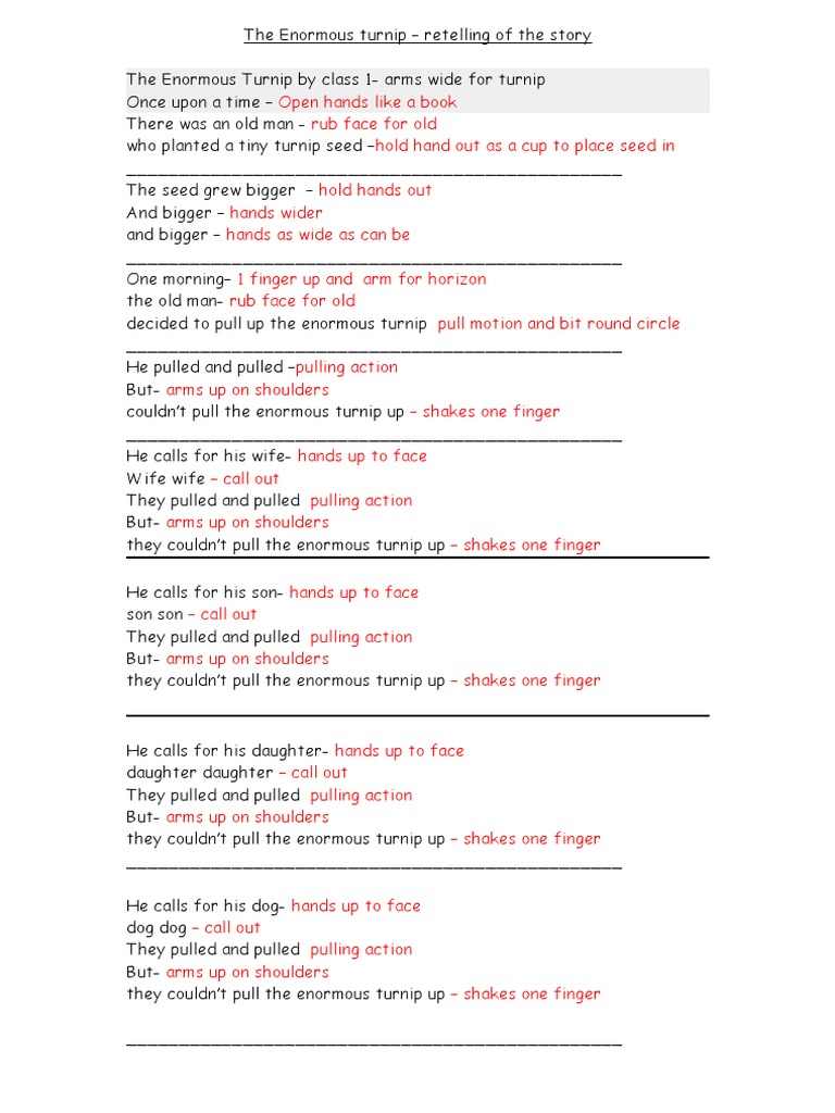 The Enormous Turnip Story | PDF