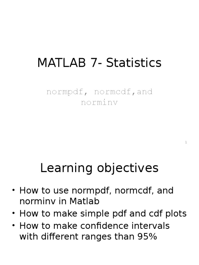 Class 08 Matlab 07 | PDF | Probability Distribution | Probability ...