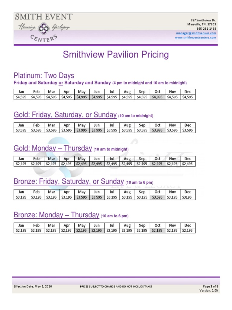 SEC - Pricing and Packages | PDF | Floristry | Wedding