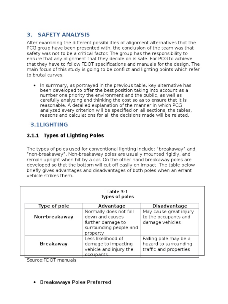 Safety Analysis: 3.1.1 Types of Lighting Poles | PDF | Transportation ...
