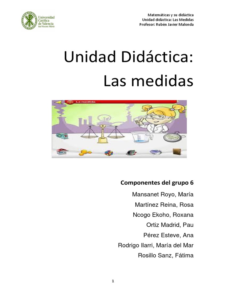 Unidad Didactica Las Medidas | PDF | Unidades de medida | Medición