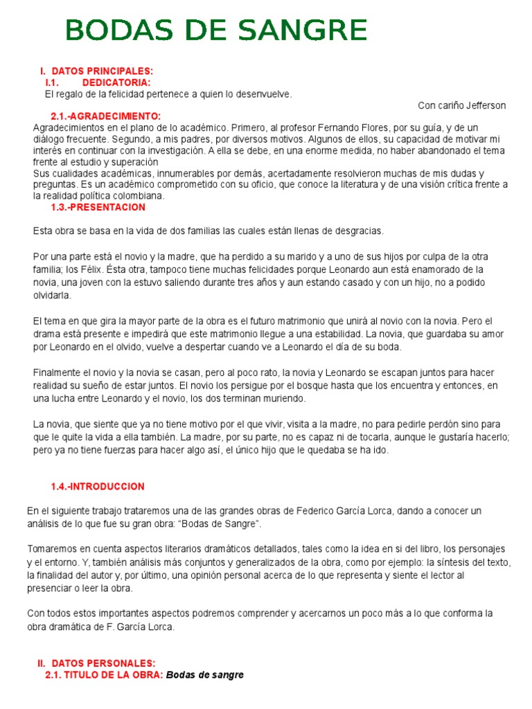 Bodas de Sangre | PDF | Federico García Lorca | Boda