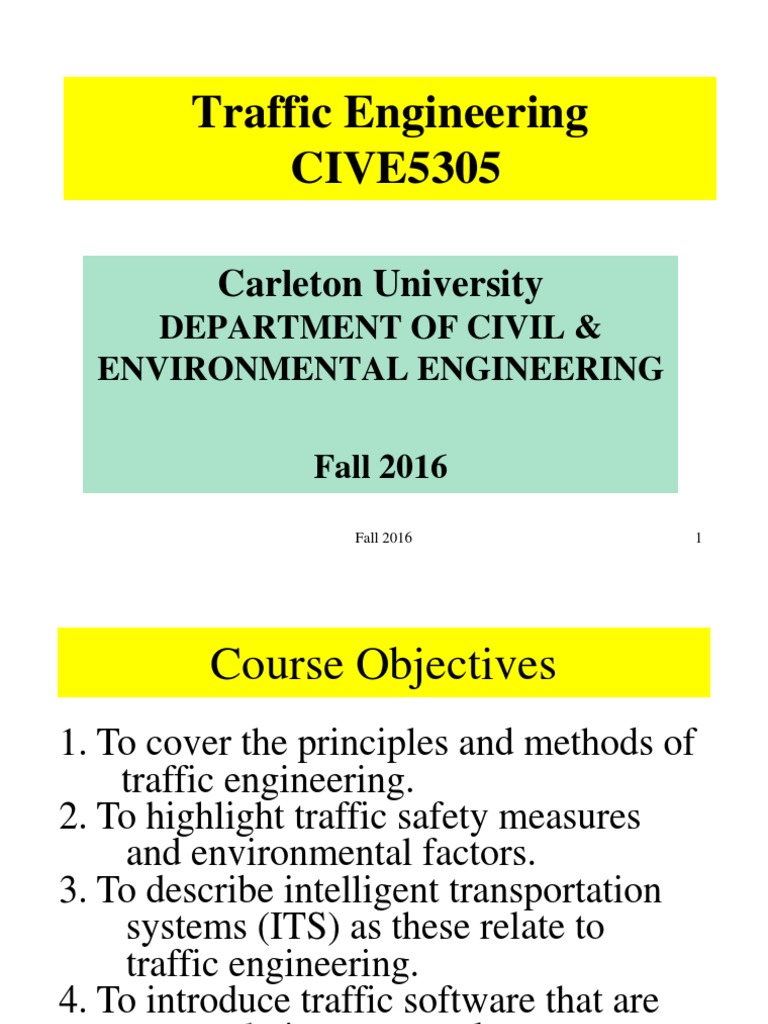 Week 1 Course Objectives and Outline | Download Free PDF | Traffic ...