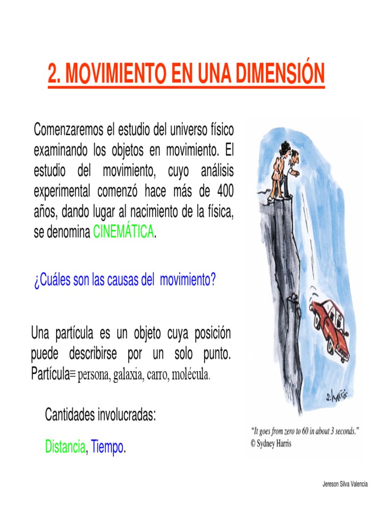 Movimiento en una Dimensión: Conceptos Clave | PDF | Velocidad ...