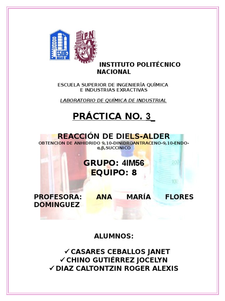 P.3 Diels Alder1 | PDF | Química Física | Química Orgánica